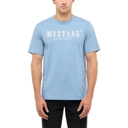 Mustang Herren Kurzarmshirt "Herren Style Austin"hellblau, Gr. L, Jersey, 100% Baumwolle, Shirts