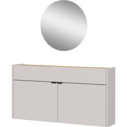 Garderoben-Set Germania, B:110cm H:200cm T:22cm, beige, Spanplatte, Flur, Kastenm&ouml;bel-Sets, "Ameca", Garderoben-Set bestehend aus Schuhschrank,
