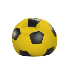 Linke Licardo Fu&szlig;ball-Sitzball Kunstleder gelb/schwarz &Oslash; 90 cm