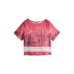 next Bluse Damen Gr&ouml;&szlig;e 5XL dunkellila / rot / wei&szlig;