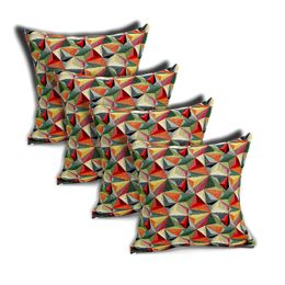 Linke Licardo Kissenh&uuml;lle Dreiecke 3D 50x50 cm 4er-Set