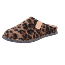 Rohde Damen Pantoffel "CALMYS N15", Gr. 41braun leo, Filz, Schuhe, Clog, Hausschuh, Homeslipper, Filz in melierter Optik