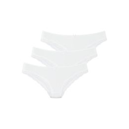 Lascana Brasilslip wei&szlig; Gr. 36/38 f&uuml;r Damen. Mit Spitze, Schleife. K&ouml;rpernah. Nachhaltig.