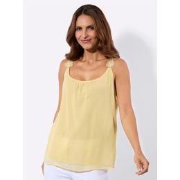 Lady Damen Blusentop, gelb, Gr. 38, unifarben, 100% Polyester, Blusen