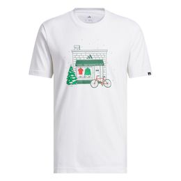 adidas Sportswear Shirt 'Holiday Shop' male size XS/S Grass green / bright red / White