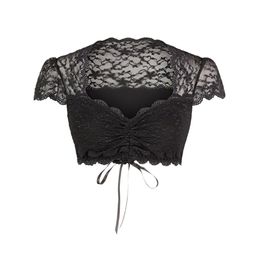 Nina von C. Dirndlbluse kurzarm in schwarz | Gr.: 38