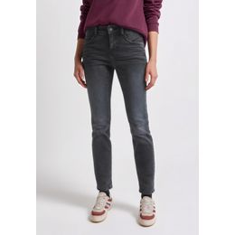 Damen Comfort-fit-Jeansschwarz washed, Gr. 28, STREET ONE STUDIO, unifarben, Jeans, 63% Baumwolle, 25% Polyester, 10% Viskose, 2% Elasthan, Jeans,