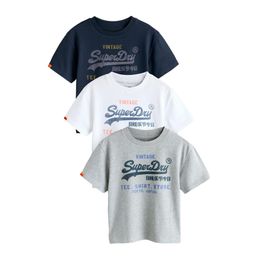Superdry & Co T-Shirt Jungen Gr&ouml;&szlig;e 140 navy / graumeliert / koralle / wei&szlig;