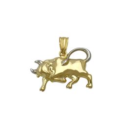 Gallay Anh&auml;nger 16x23mm Stier bicolor rhodiniert 9Kt GOLD