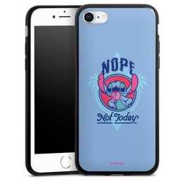 DeinDesign iPhone SE (2022) Handy Slim Case extra d&uuml;nn Silikon Handyh&uuml;lle schwarz H&uuml;lle Disney Sayings Lilo & Stitch Silikon Slim Case