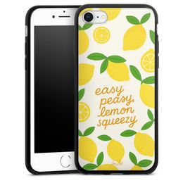 DeinDesign iPhone SE (2020) Handy Slim Case extra d&uuml;nn Silikon Handyh&uuml;lle schwarz H&uuml;lle Lemon Statement Spruch Silikon Slim Case