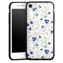 DeinDesign iPhone SE (2020) Handy Slim Case extra d&uuml;nn Silikon Handyh&uuml;lle schwarz H&uuml;lle Flowers Muster Flower Silikon Slim Case