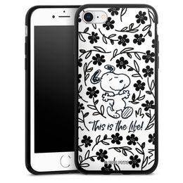 DeinDesign iPhone 8 Handy Slim Case extra d&uuml;nn Silikon Handyh&uuml;lle schwarz H&uuml;lle Peanuts Flowers Snoopy Silikon Slim Case