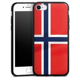 DeinDesign iPhone SE (2022) Handy Slim Case extra d&uuml;nn Silikon Handyh&uuml;lle schwarz H&uuml;lle Flags Flag Norway Silikon Slim Case