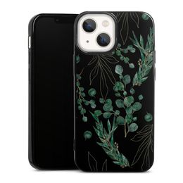 DeinDesign iPhone 13 Mini Handy Slim Case extra d&uuml;nn Silikon Handyh&uuml;lle schwarz H&uuml;lle Nature Eukalyptus Leaves Silikon Slim Case