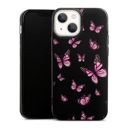 DeinDesign iPhone 13 Mini Handy Slim Case extra d&uuml;nn Silikon Handyh&uuml;lle schwarz H&uuml;lle Butterfly Motiv Ohne Hintergrund Muster Silikon Slim Case