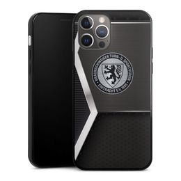 DeinDesign iPhone 12 Pro Handy Slim Case extra d&uuml;nn Silikon Handyh&uuml;lle schwarz H&uuml;lle Eintracht Braunschweig Metallic Look Official Licensed Product Silikon Slim 