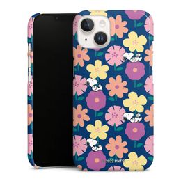 DeinDesign iPhone 14 Handy Premium Case Smartphone Handyh&uuml;lle Schutzh&uuml;lle gl&auml;nzend Muster Snoopy Flowers Premium Case