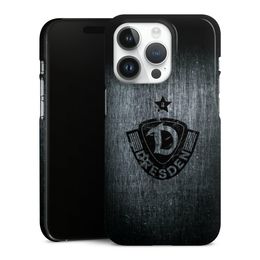 DeinDesign iPhone 14 Pro Handy Premium Case Smartphone Handyh&uuml;lle Schutzh&uuml;lle gl&auml;nzend Sg Dynamo Dresden Official Licensed Product Vintage Premium Case