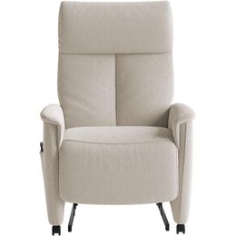 Sit & More TV-Sessel SIT & MORE, B:76cm H:110cm T:84cm, beige, 100% Polyester, Sessel, "Cremona Comfort", wahlweise manuell oder elektrischer Funktion mit Akku