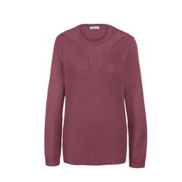 GOLDNER Damen Strickpullover "Eleganter Glanzpullover, Ajourmuster", lila, Gr. 44, Obermaterial: 72% Polyacryl PAN. 27% Baumwolle CO. 1%