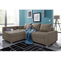 Ecksofa Collection AB, B:223cm H:84cm T:91cm, braun, Zierkissen: 100%Polyester;Struktur (100% Polyester);Microfaser PRIMABELLE (100%