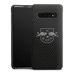 DeinDesign Galaxy S10 Handy Premium Case Smartphone Handyh&uuml;lle Schutzh&uuml;lle matt Rb Leipzig Carbon Metallic Look Premium Case
