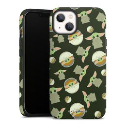 DeinDesign iPhone 13 Handy Panzer Handyh&uuml;lle robuste Outdoor H&uuml;lle Schutzh&uuml;lle matt Official Licensed Product Star Wars Muster Baby Yoda Tough Case