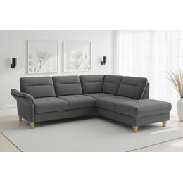 Sit & More Ecksofa SIT & MORE, B:218cm H:90cm T:212cm, grau, 95% Polyester 5% Polyamid, Wohnzimmer, Sofas, "Pamela, B: 218 cm, L-Form, wahlweise mit