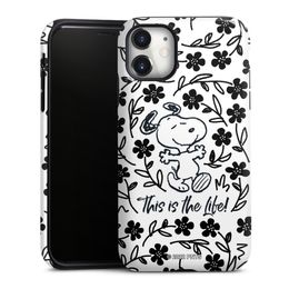 DeinDesign iPhone 11 Handy Panzer Handyh&uuml;lle robuste Outdoor H&uuml;lle Schutzh&uuml;lle gl&auml;nzend Peanuts Flowers Snoopy Tough Case