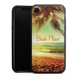 DeinDesign iPhone Xr Handy Premium Silikon H&uuml;lle Handyh&uuml;lle schwarz Case Beach Palm Tree Urlaub Silikon Premium Case