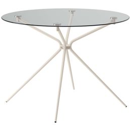 Esstisch OTTO HOME, B:110cm H:76cm T:110cm, wei&szlig;, Wohnzimmer, Tische, "Silvi, TOPSELLER", rund, &Oslash;110 cm, Metallgestell