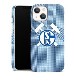 DeinDesign iPhone 13 Mini Handy Premium Case Smartphone Handyh&uuml;lle Schutzh&uuml;lle matt Bundesliga Stripes Fc Schalke 04 Premium Case