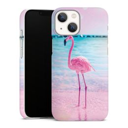 DeinDesign iPhone 13 Mini Handy Premium Case Smartphone Handyh&uuml;lle Schutzh&uuml;lle matt Beach Tropical Flamingo Premium Case