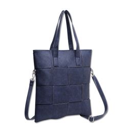 Damen Schultertasche "Kiri", Collezione Alessandro, blau, Lederimitat, Taschen, grob geflochtene Optik