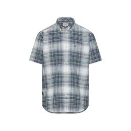 Camel Active Herren Karohemd, blau, Gr. M, kariert, Web, Obermaterial: 100% Baumwolle, Hemden, kurzarm, mit Button-Down-Kragen