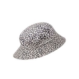 Laura Scott Damen Fischerhut, schwarz-wei&szlig;, Basic, bedruckt, gemustert, Web, Baumwolle, H&uuml;te, mit trendigem Leopard-Alloverdruck - NEW