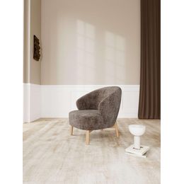 Polsterstuhl ACTONA GROUP, B:77,5cm H:78cm T:78cm, grau, Stoff, Esszimmer, St&uuml;hle, "Relaxsessel, Polstersessel", Stuhl, braun, 77.5x78x78cm