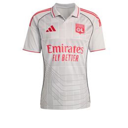 Adidas Performance Funktionsshirt 'Olympique Lyonnais 25/26' Herren Gr&ouml;&szlig;e XXL hellgrau / kirschrot