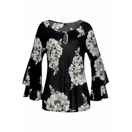 Lascana 3/4-Arm-Shirt in schwarz-wei&szlig;-bedruckt | Gr.: 32/34