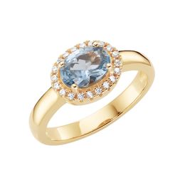Smart Jewel Ring Damen Gr&ouml;&szlig;e 58 hellblau / gold / wei&szlig;