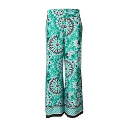 comma, COMMA Pants female size 40 Light blue / Emerald / Black / White