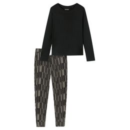 Schiesser Pyjama 'Modern Nightwear' Damen Gr&ouml;&szlig;e L/XL schwarz / wei&szlig; Sommerkleid