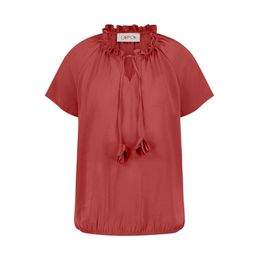 Cartoon Casual-Bluse mit Raffung Damen Gr&ouml;&szlig;e XL rostbraun