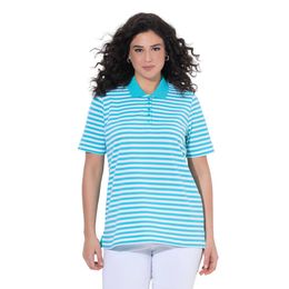 Ulla Popken Poloshirt in tiefes aqua | Gr.: 58-60