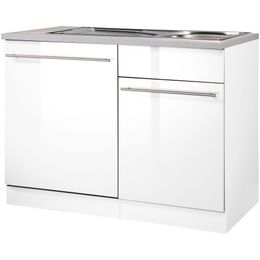 Wiho-K&uuml;chen Sp&uuml;lenschrank WIHO K&Uuml;CHEN, B:110cm H:85cm T:60cm, wei&szlig;, K&uuml;che, Schr&auml;nke, "Chicago", 110 cm breit, inkl. T&uuml;r/Sockel f&uuml;r Geschirrsp&uuml;ler