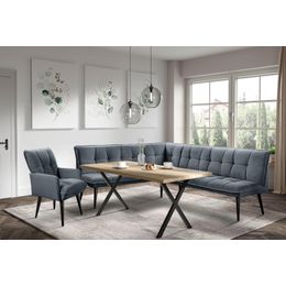 Essbank, B:260cm H:94cm T:201cm, grau, exxpo - SOFA FASHION, K&uuml;che, Sitzb&auml;nke, "Mocca Essbank, Sitzbank", hoher Sitzkomfort, bequem und elegant,