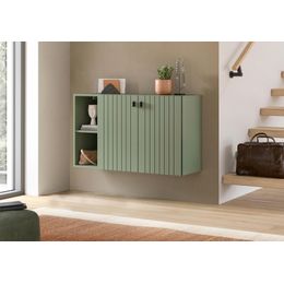 Schuhschrank Home Affaire, B:106cm H:63cm T:37cm, gr&uuml;n, FSC-zertifizierter Holzwerkstoff, Flur, Schr&auml;nke, "TATIO, Breite 106 cm, h&auml;ngend, Rillenopik,
