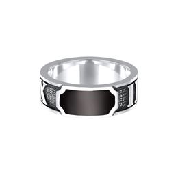 Kuzzoi Ring 'Zahlen' Herren Gr&ouml;&szlig;e 64 schwarz / silber