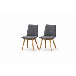 4-Fu&szlig;stuhl OTTO HOME, B:46cm H:89cm T:57cm, grau, Holzwerkstoff, Massivholz, Polyester, St&uuml;hle, "Ramon", mit Massivholzbeinen, verschiedenen Farben